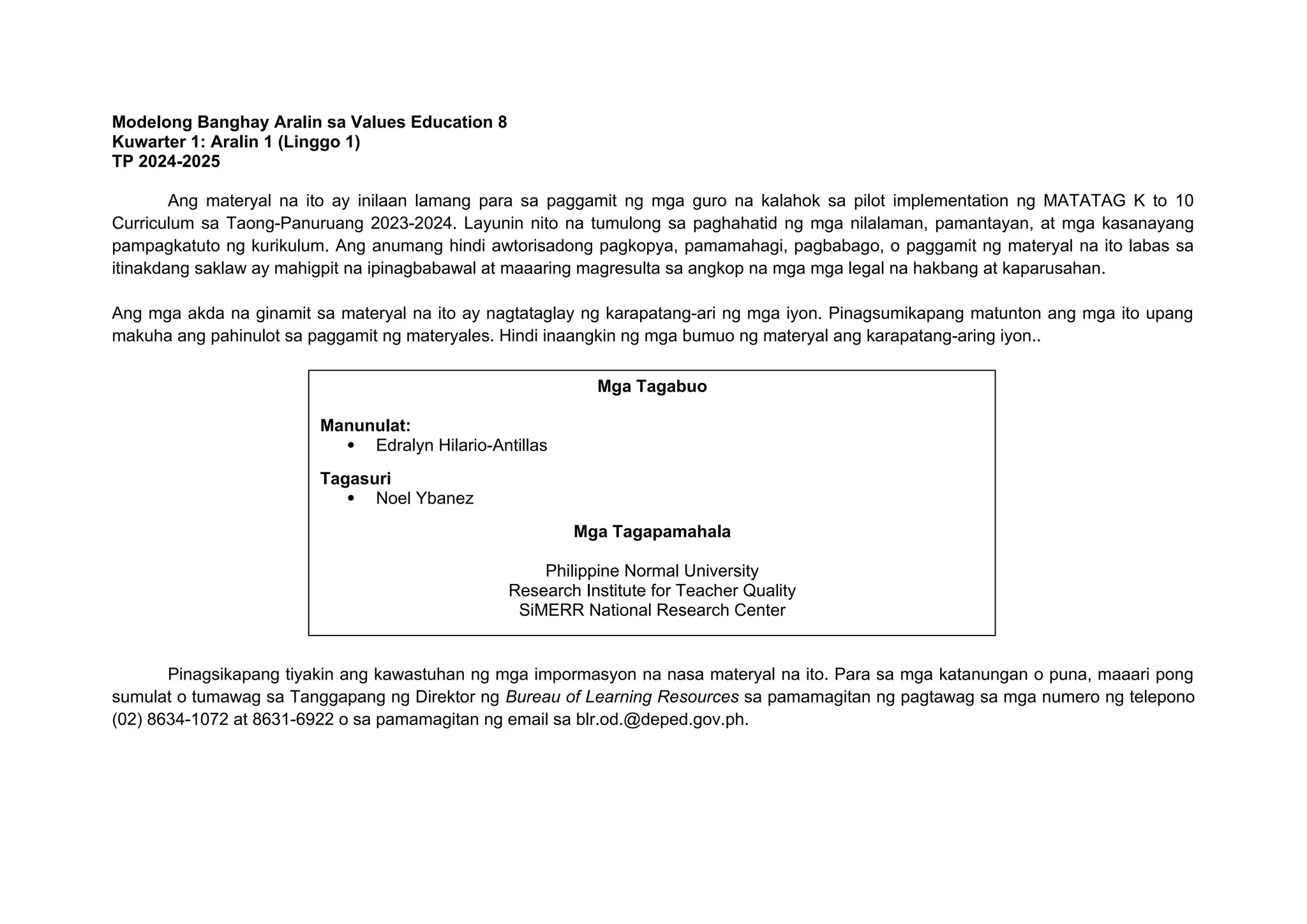 QUARTER 1 TLE 8 MATATAG CURICULUM 2025 M | DOCX