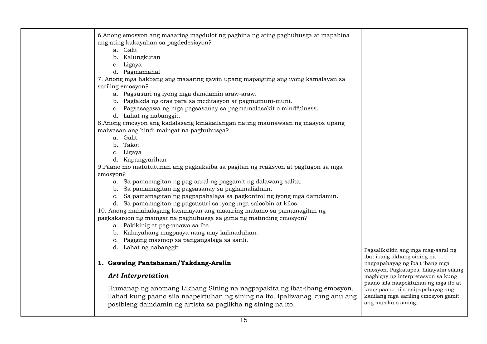 Values Education Quarter 1 week 1 Lesson Day 1 | DOCX