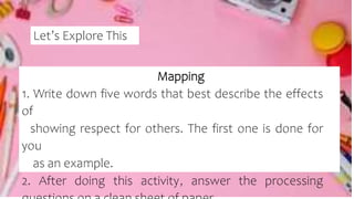 LESSON ABOUT THE IMPORTANCE ON HOW TO SHOW RESPECT FOR OTHER PEOPLE | PPT