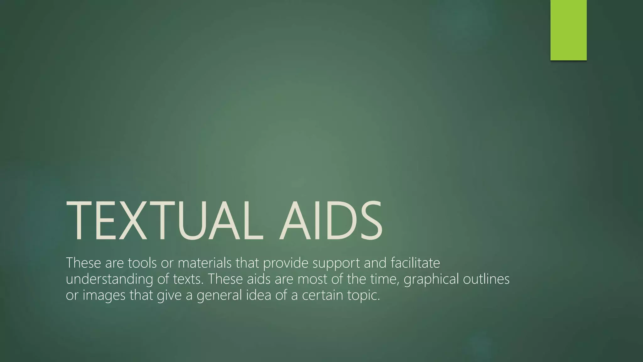 Types of Textual Aids | PPTX