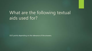 Types of Textual Aids | PPTX