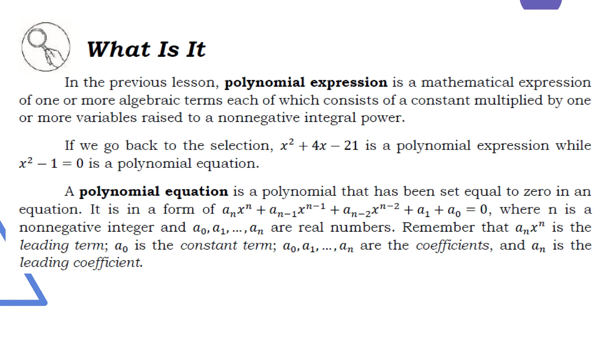 MATHEMATICS 10 QUARTER 1 POLYNOMIAL EQUATION | PPTX