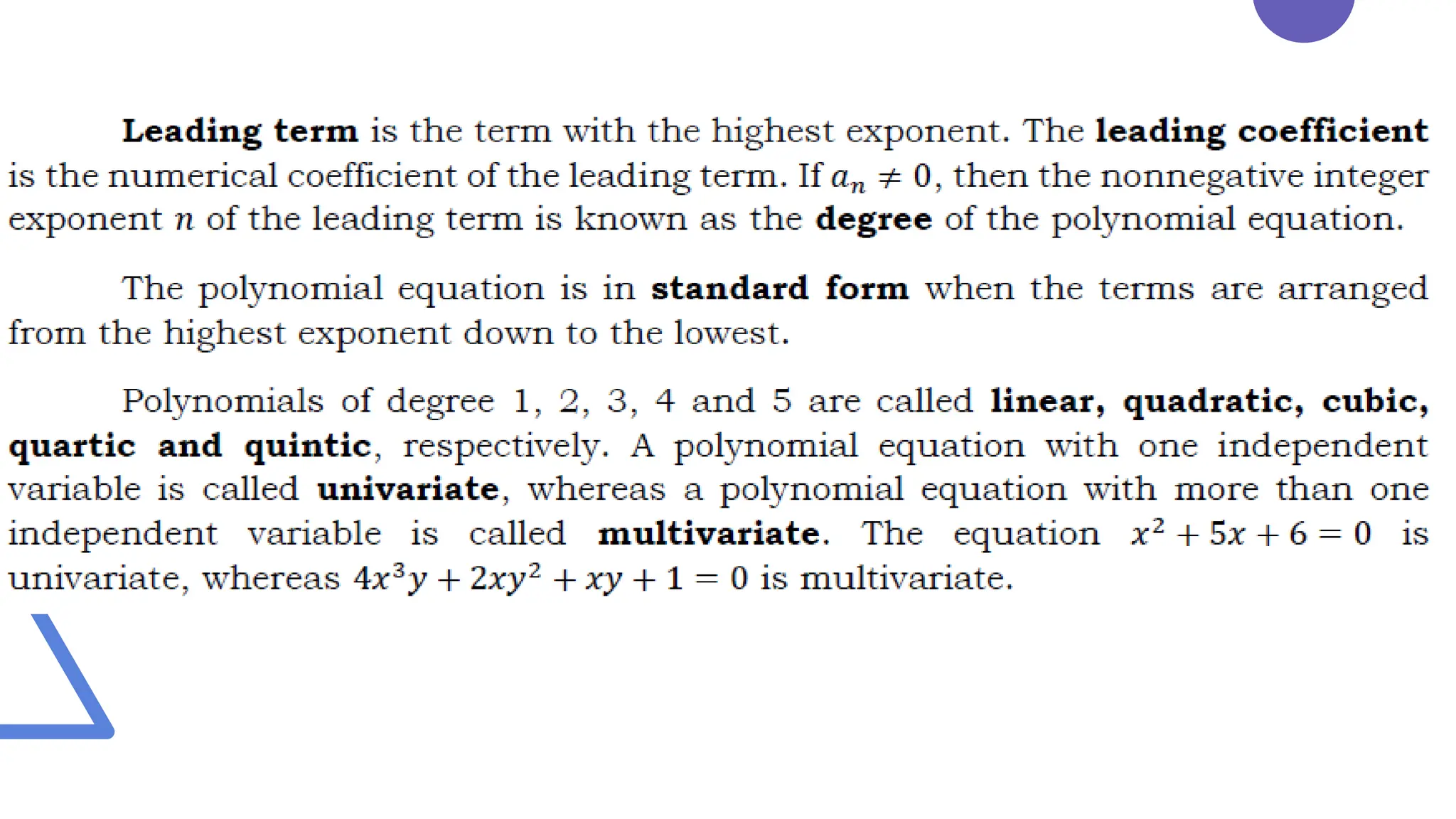 MATHEMATICS 10 QUARTER 1 POLYNOMIAL EQUATION | PPTX