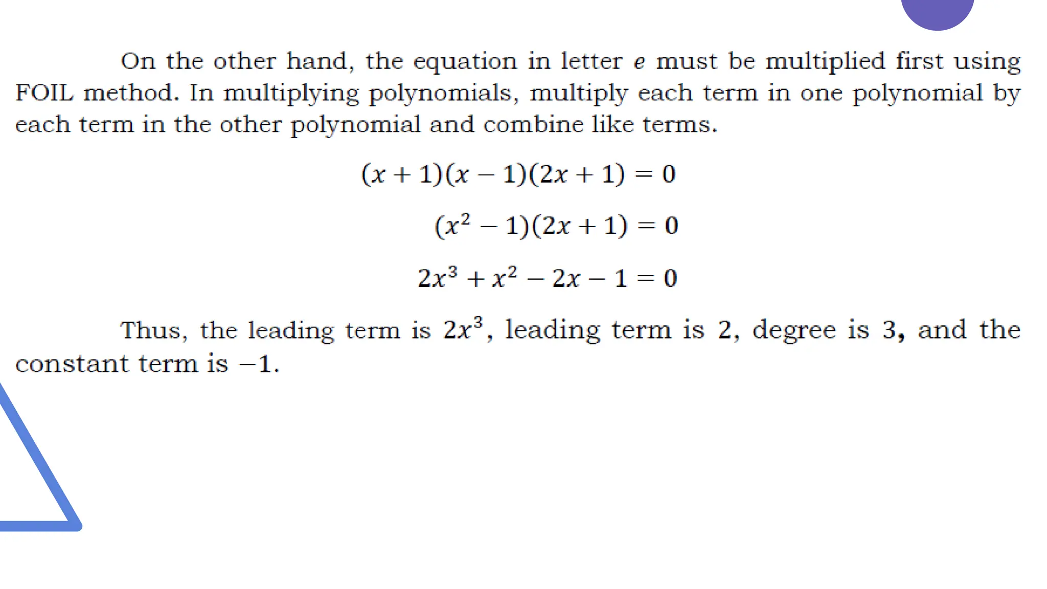 MATHEMATICS 10 QUARTER 1 POLYNOMIAL EQUATION | PPTX