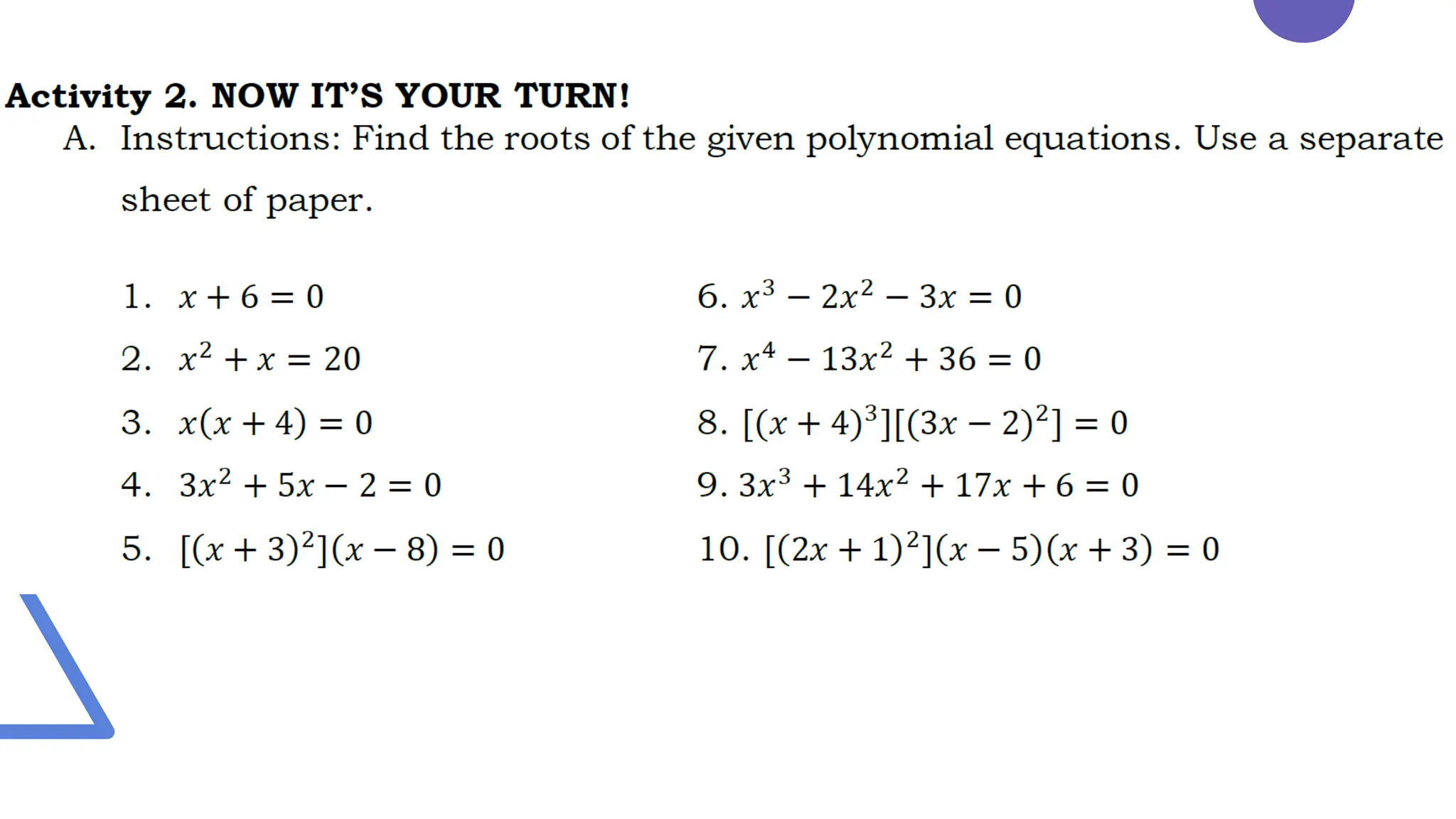 MATHEMATICS 10 QUARTER 1 POLYNOMIAL EQUATION | PPTX