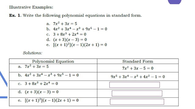 MATHEMATICS 10 QUARTER 1 POLYNOMIAL EQUATION | PPTX