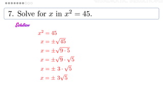 Quarter 1 lesson 2 Getting the solution of the Quadratic equation by ...