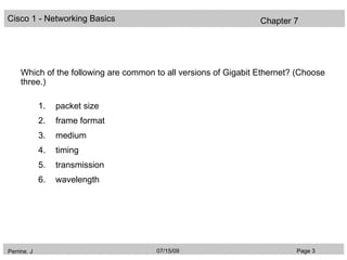 Q1 On Ch07 Ethernet Technologies | PPT