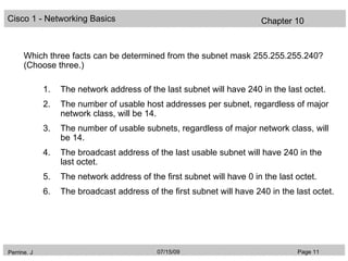 Q1 On Ch10 Routing Fundamentals And Subnets | PPT