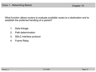 Q1 On Ch10 Routing Fundamentals And Subnets | PPT