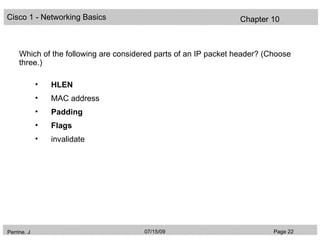 Q1 On Ch10 Routing Fundamentals And Subnets | PPT