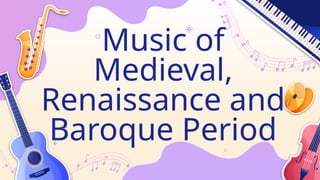 famous composer of renaissance, baroque, medieval period | PPTX