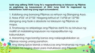 Araling PAnlipunan 5 in Quarter 1 Week 1 Grade 5 powerpoint ...