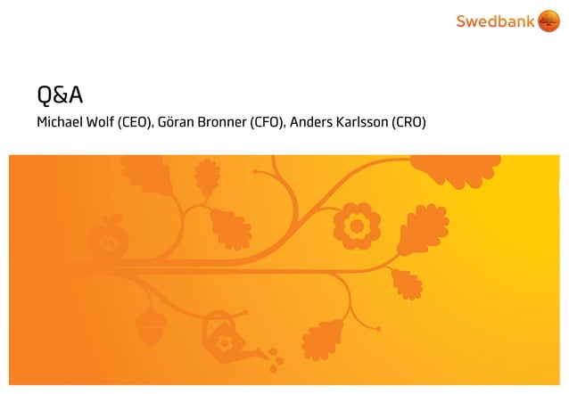 Swedbank’s first quarter 2015 results - CEO presentation | PPT