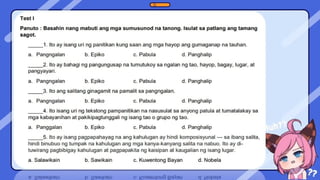 Quarter 1 Summative Test 1 for Grade 6 Subjects.pptx