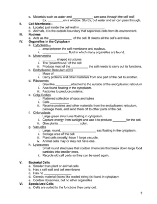 All Cells Fill In Notes. | DOC