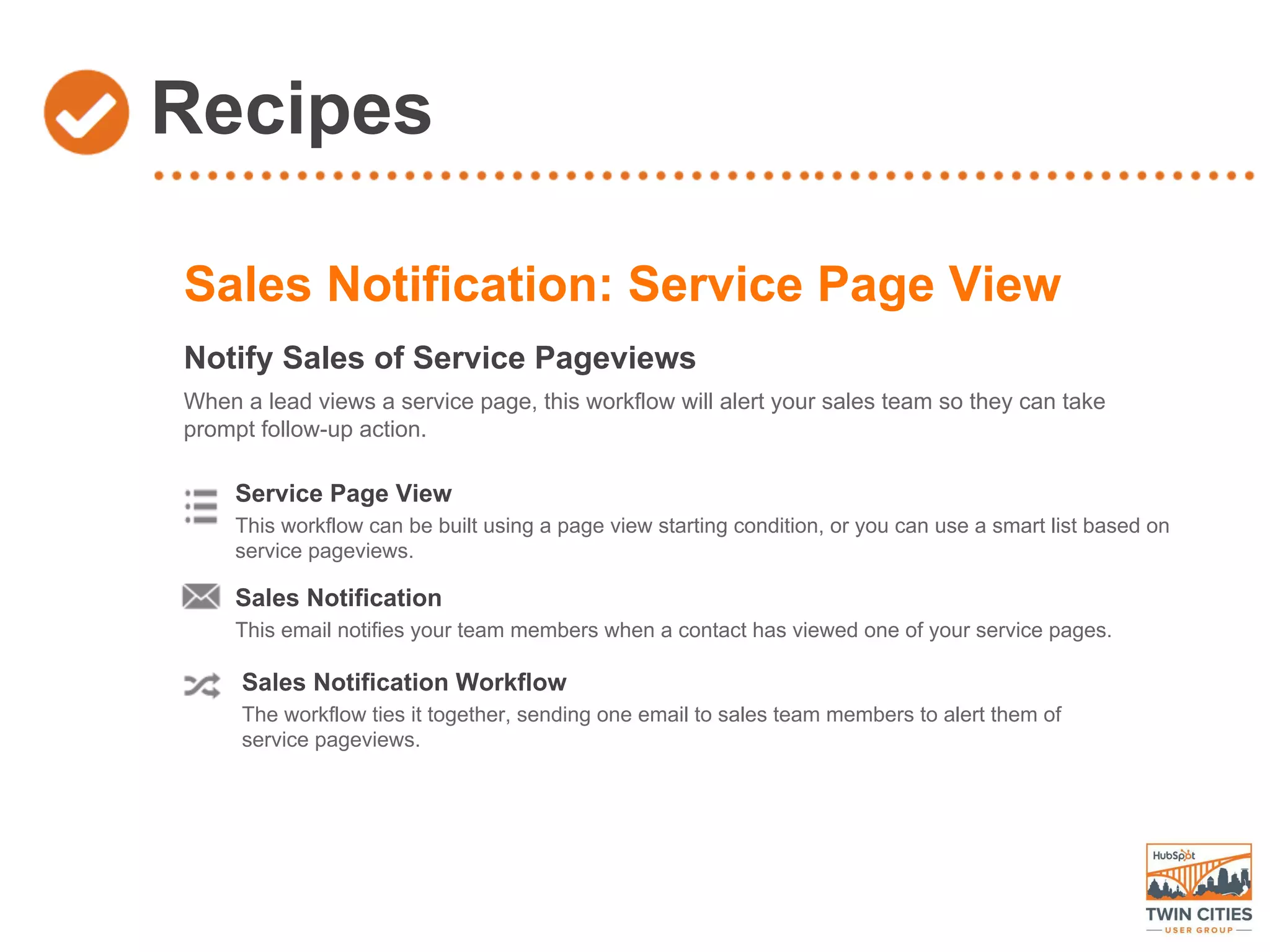 TC HUG: HubSpot Workflows & Recipe Exchange | PDF