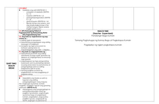 Quarter 1 week 1 Lesson for kindergarten | PDF