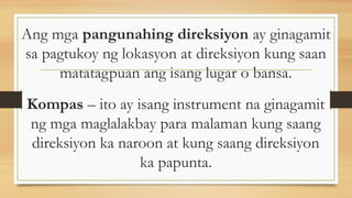 Araling Panlipunan 4 Week 1 - Pangunahing at Pangalawang Direksiyon ...
