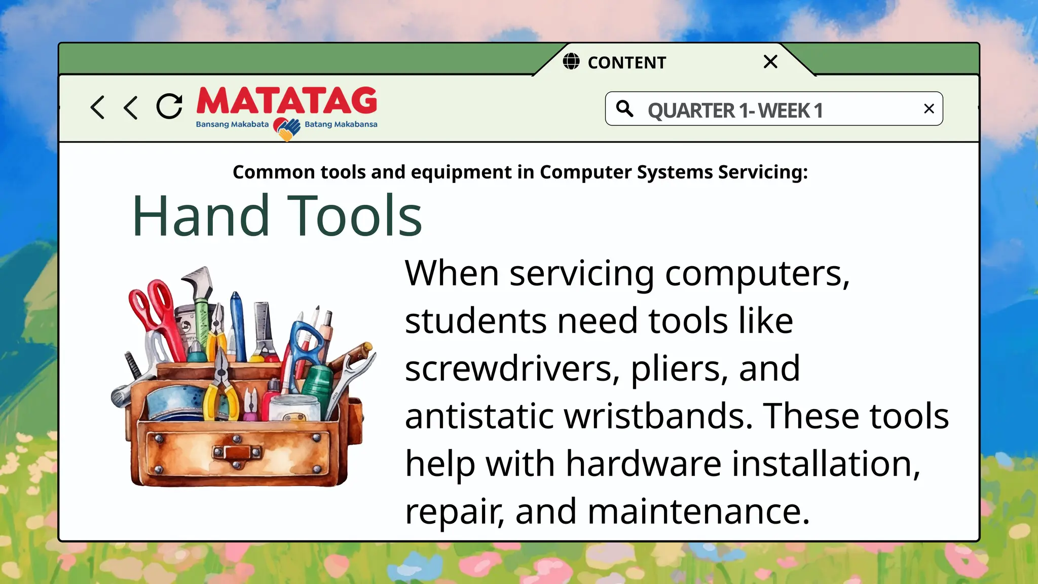 Q1W1D1 Exploring Tools and Equipment in ICT.pptx