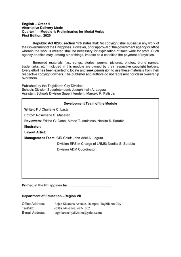 English 9 - Quarter1 - Week1 Module 1.pdf | Educational Assessment ...