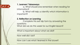 QUARTER ONE WEEK TWO ENGLISH 4 POWER POINT PRESENTATION | PPTX
