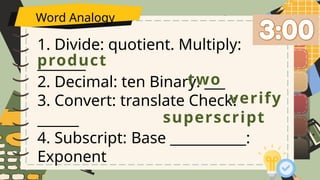 Q1W3D2 CONVERSION OF COMPUTER NUMBER SYSTEMS (BINARY TO DECIMAL).pptx | Free Download