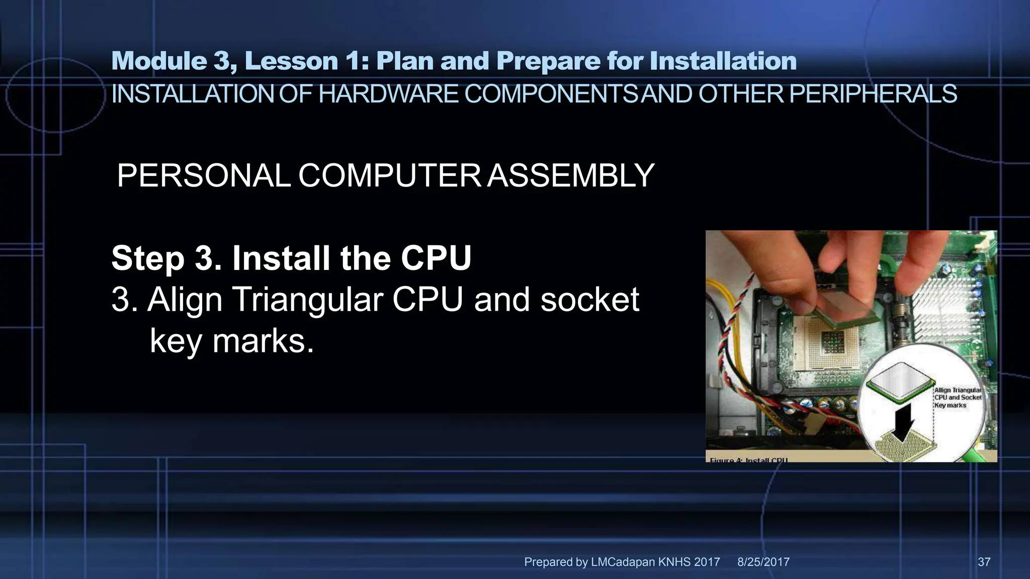Q1_W4_Assembling Mothertboard & System Unit.pptx | Computing | Technology & Computing