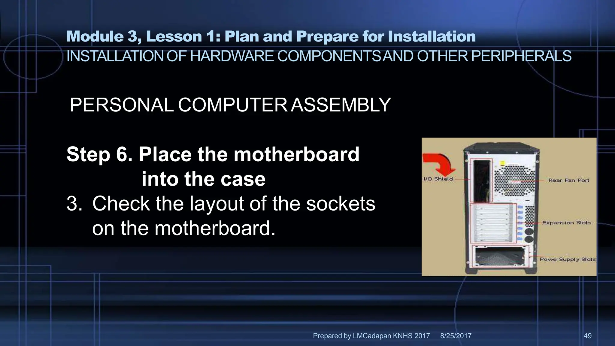 Q1_W4_Assembling Mothertboard & System Unit.pptx | Computing | Technology & Computing