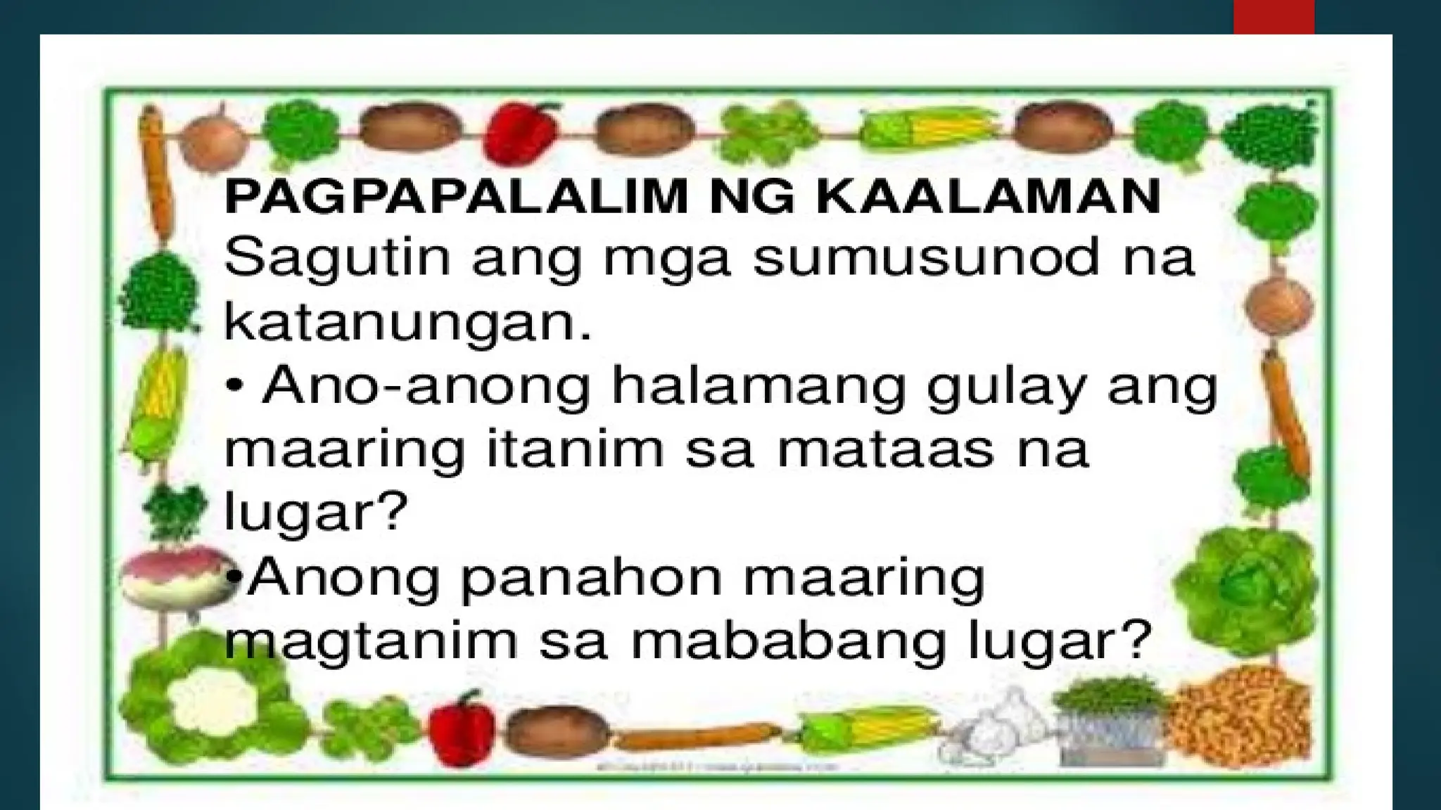 kalendaryo ng pagtatanim epp 5 agriculture | PPTX