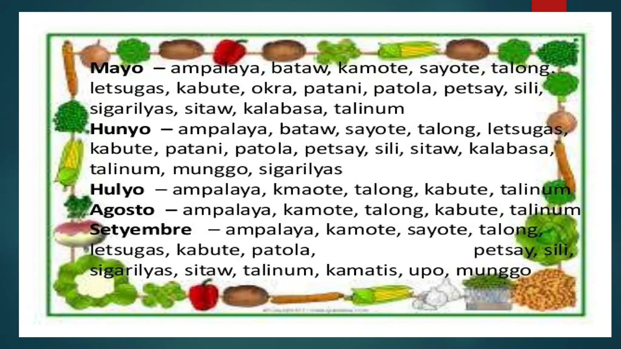 kalendaryo ng pagtatanim epp 5 agriculture | PPTX