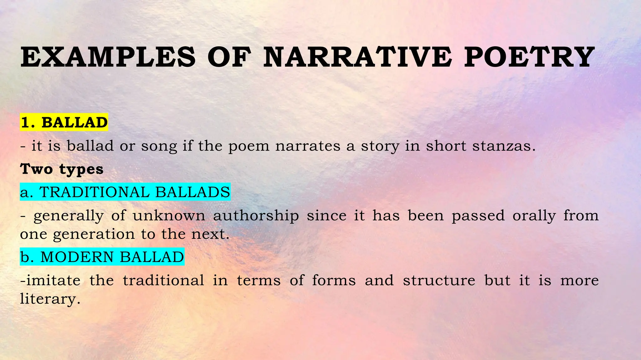 Quarter1_Week7_The Narrative Poetry.pptx | Poetry | Books and Literature