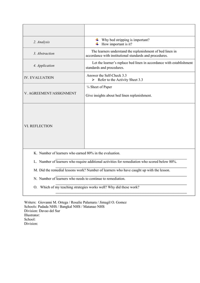 Q1 Wk6 DLP- Housekeeping.docx | Educational Assessment | Education