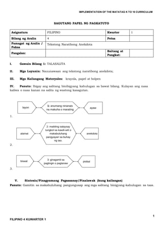 Q1_WS_Filipino 4_Lesson 4_Week 4.pdf2023 | PDF