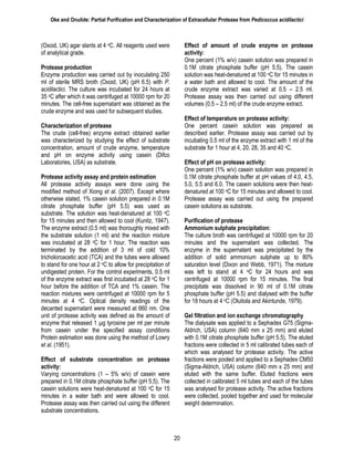 Partial purification and characterization of extracellular protease ...