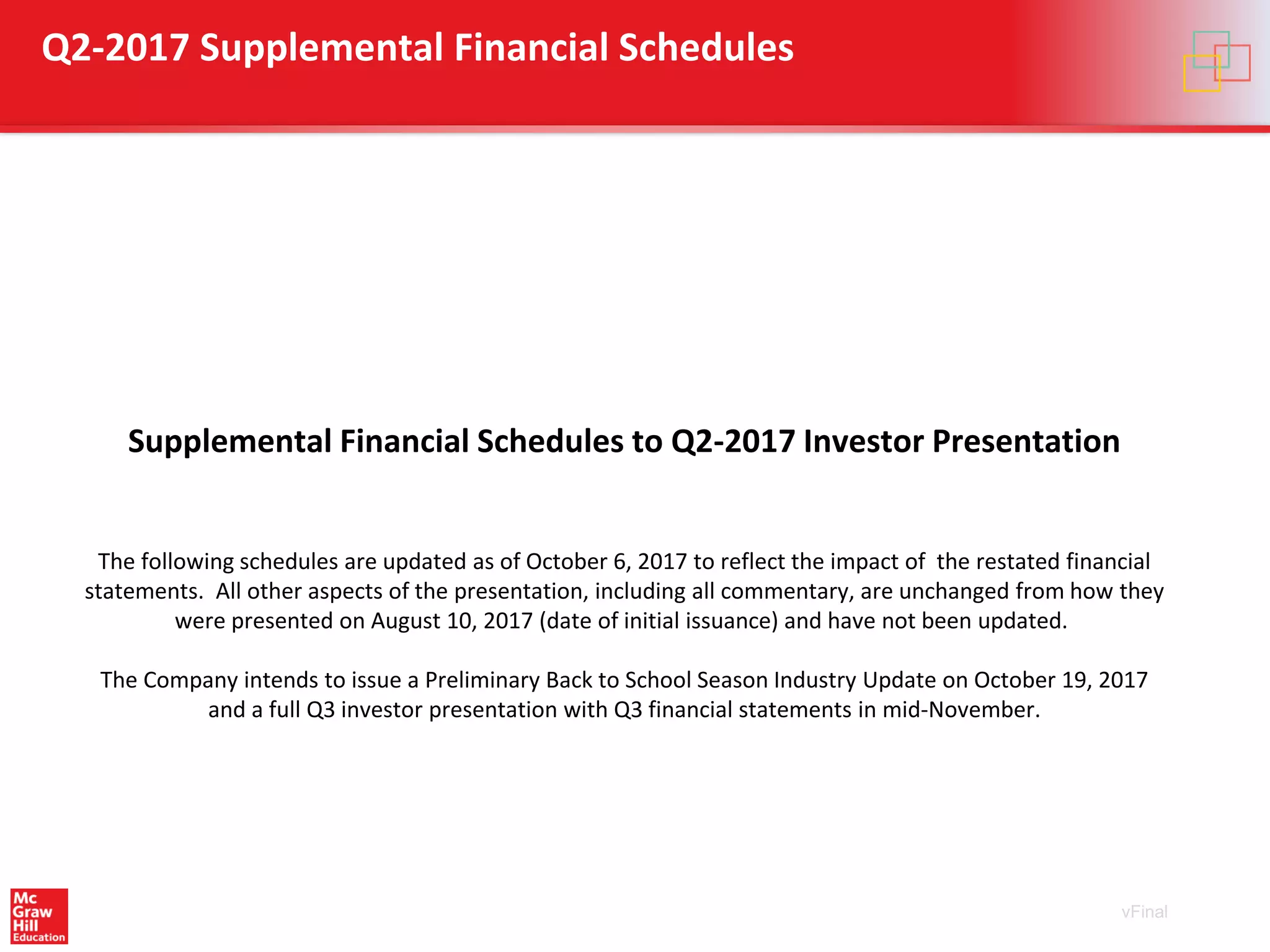 Supplemental Schedules | PDF