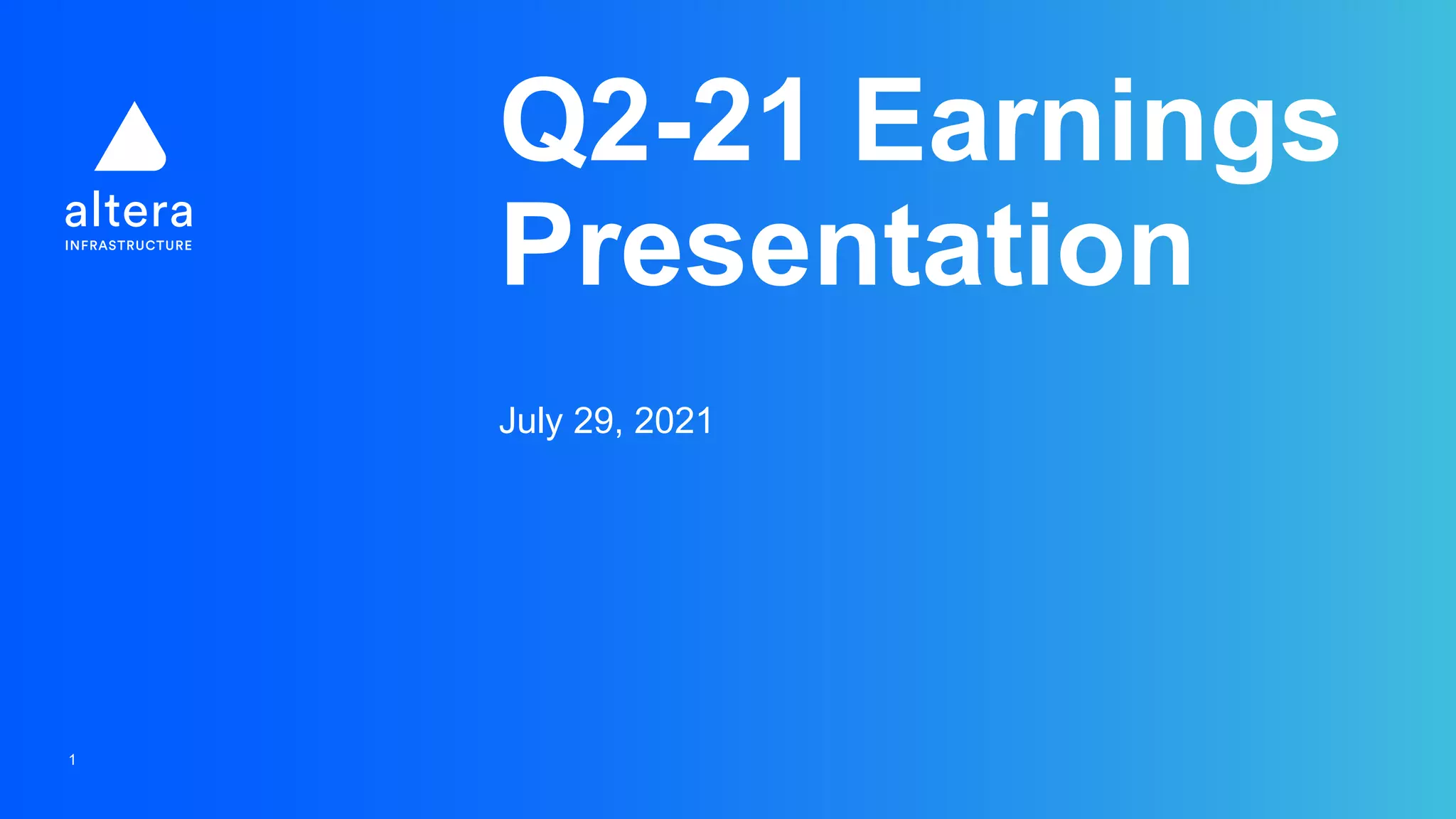 Altera Infrastructure Q1 20 Earnings Presentation | PPT