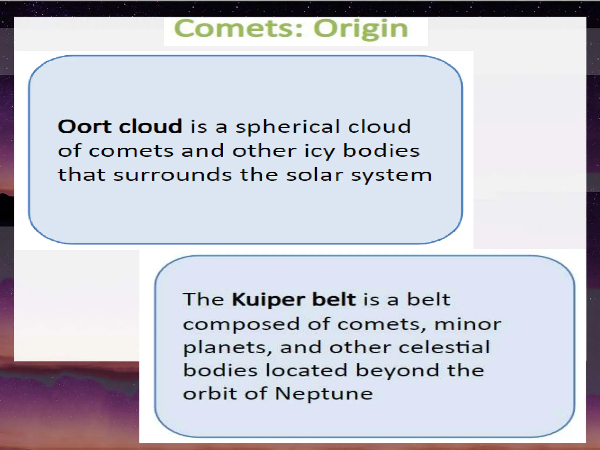 q2-comets-CO.ppt second quarter science 8 | PPT