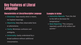 DIFFERENCES OF LITERAL LANGUAGE AND FIGURATIVE LANGUAGE | PDF