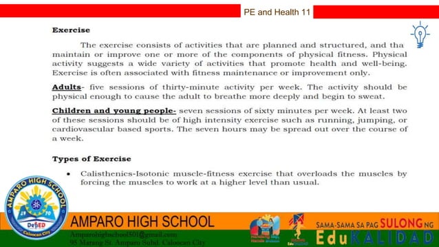 Q2-Lesson2 PE 11.pptx | Fitness and Exercise | Healthy Living