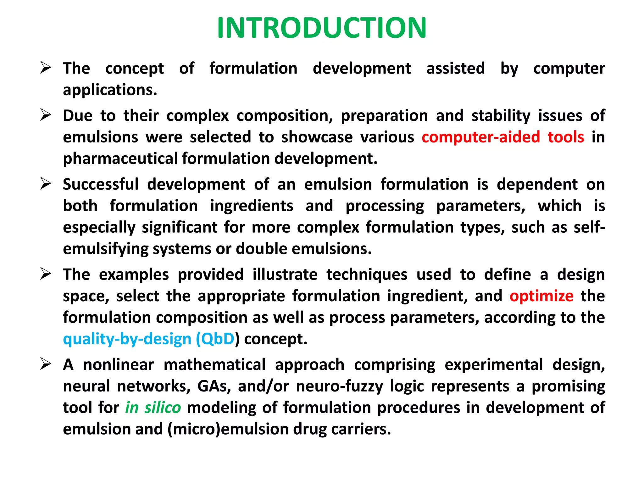 computer in pharmaceutical formulation of microemlastion | PPTX