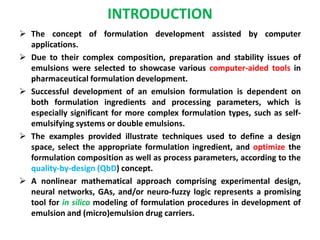 computer in pharmaceutical formulation of microemlastion | PPTX