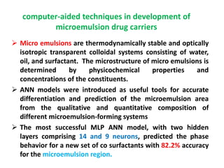 computer in pharmaceutical formulation of microemlastion | PPTX