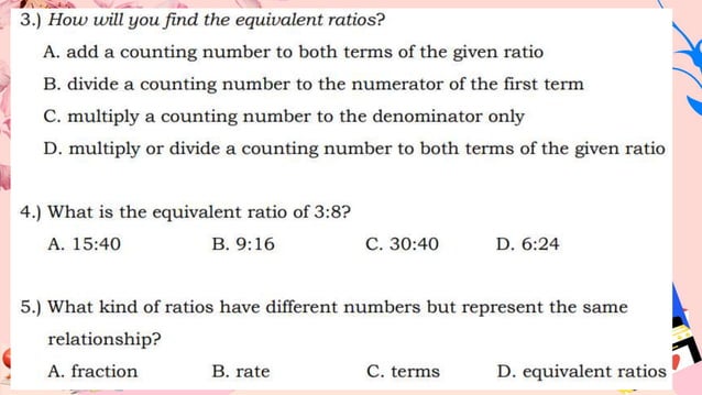 Identifying Ratios in Mathematics 5 and Visualizing Rstios | PPTX