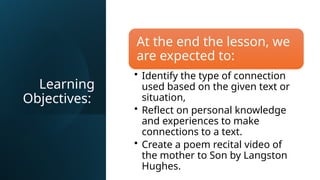 Q2- Week 1 - Making Connections - English 9 | PPTX