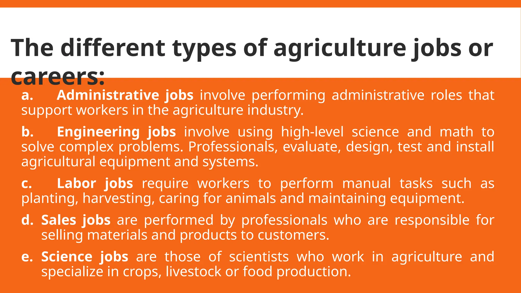 The Different types of Agricultural Jobs or Careers | PPTX