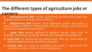 The Different types of Agricultural Jobs or Careers | PPTX