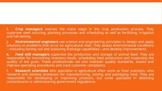 The Different types of Agricultural Jobs or Careers | PPTX