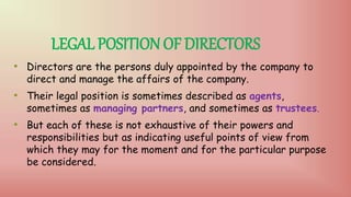 Legal Position Of Directors | PPTX