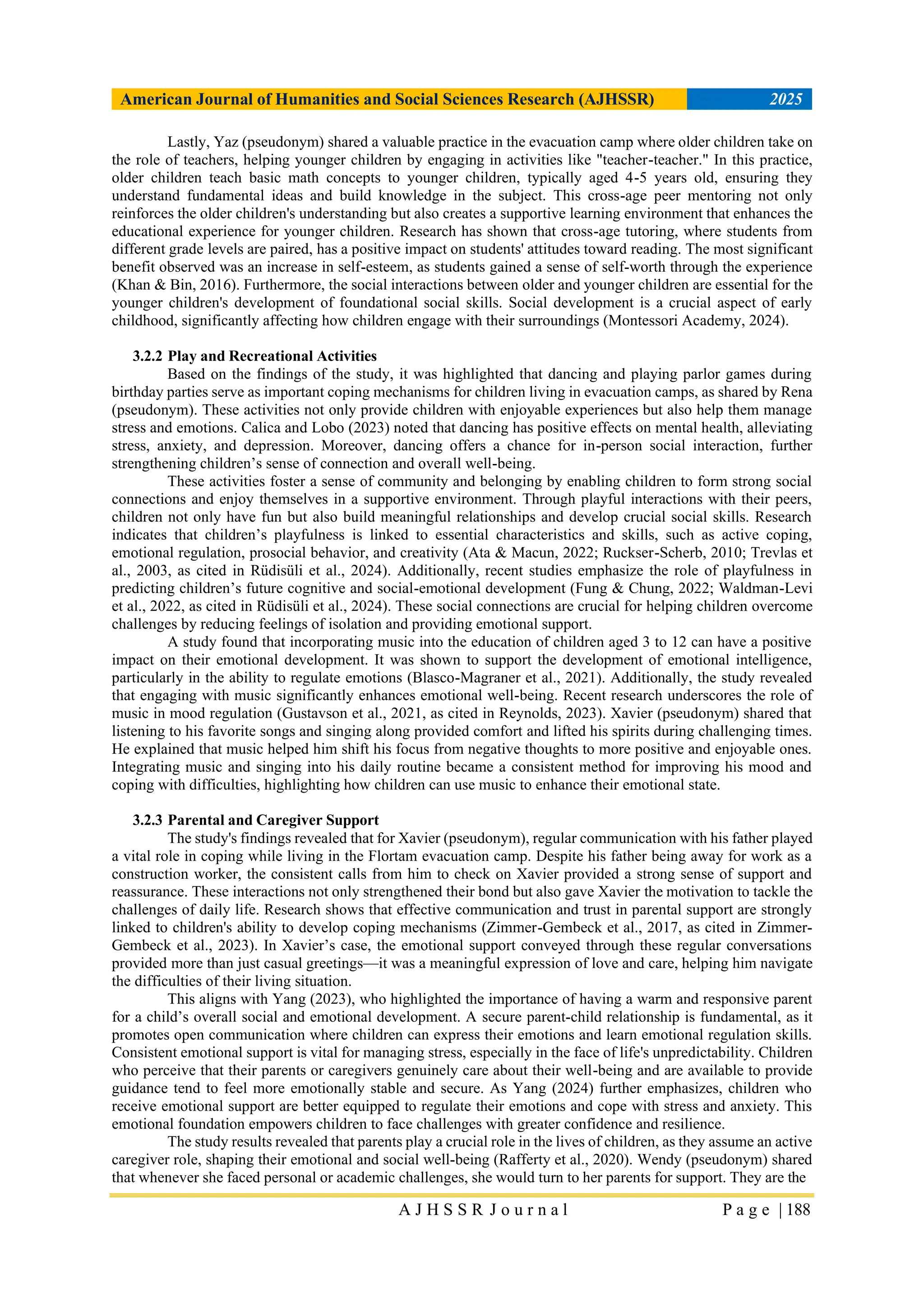 The Plight of Children in an Evacuation Camp: Exploring Their ...